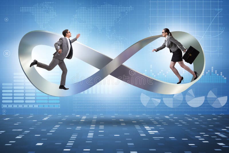 Business People Running on the Endless Loop Stock Image - Image of ...