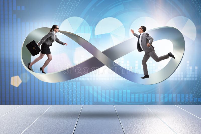 Business People Running on the Endless Loop Stock Image - Image of ...