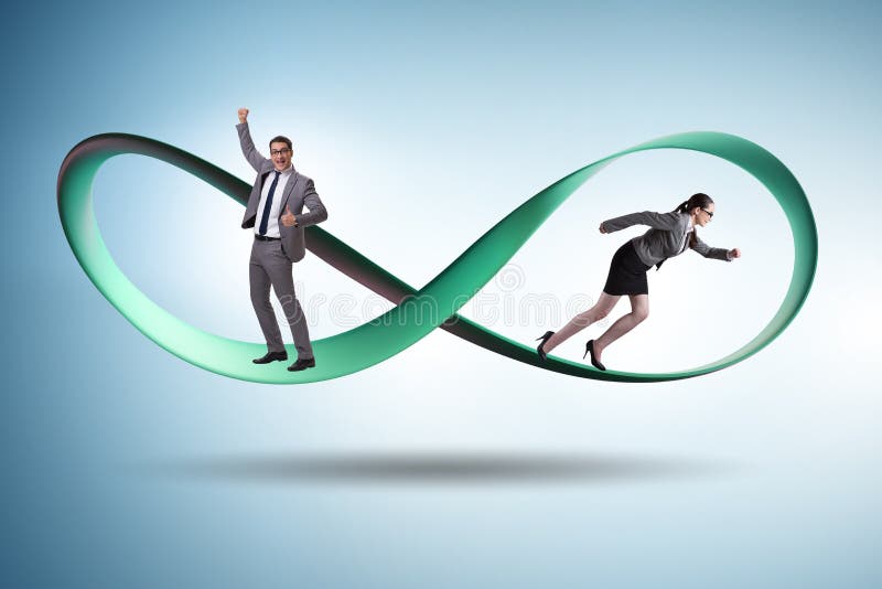 Business People Running on the Endless Loop Stock Photo - Image of ...
