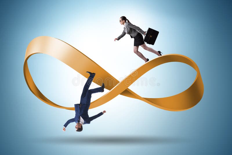 Business People Running on the Endless Loop Stock Image - Image of ...