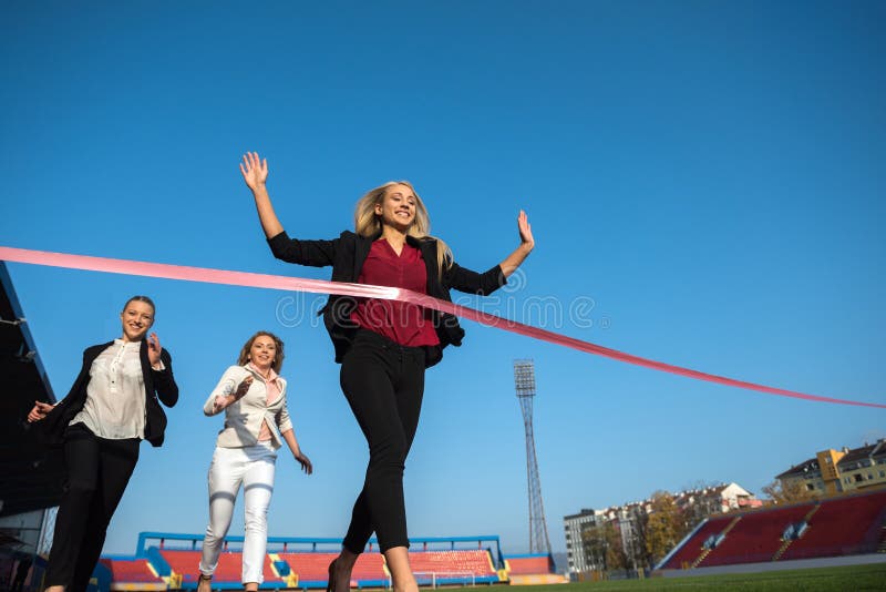 Business People Running on Racing Track Stock Photo - Image of athletic ...