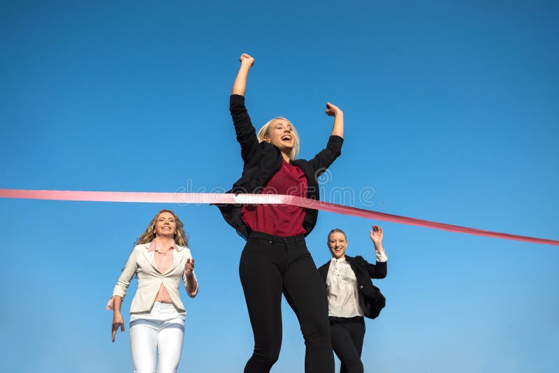 Business People Running on Racing Track Stock Image - Image of ...