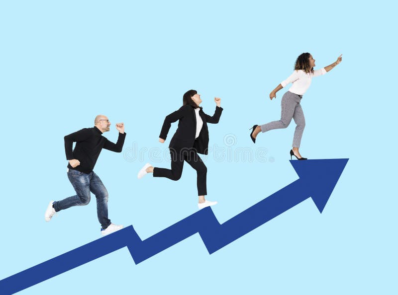 Business People Running Towards the Goal Stock Image - Image of ... Business People Running Towards the Goal Stock Image - Image of ...