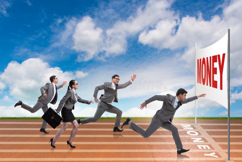The Business People Running Towards Money Goal Stock Image - Image of ... The Business People Running Towards Money Goal Stock Image - Image of ...