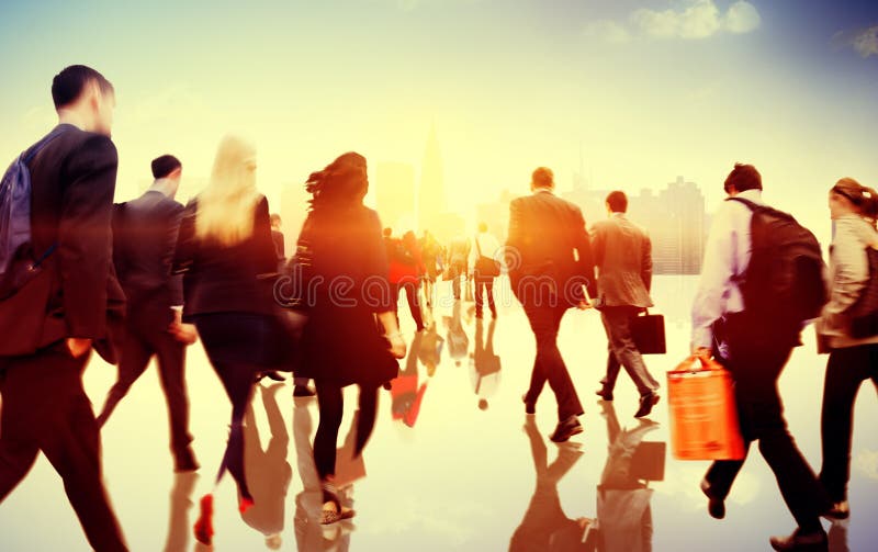 Business People Rush Hour Walking Commuting City Concept Stock Photo ...