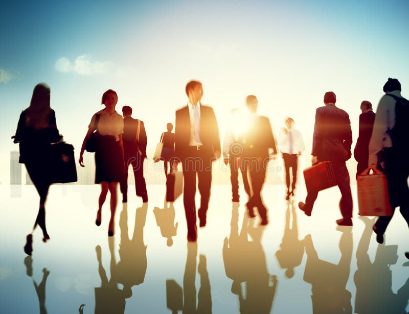 Business People Rush Hour Walking Commuting City Concept Stock Image ...