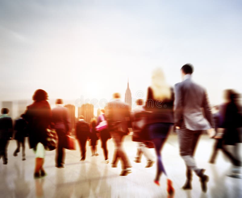 Business People Rush Hour Walking Commuting City Concept Stock Image ...