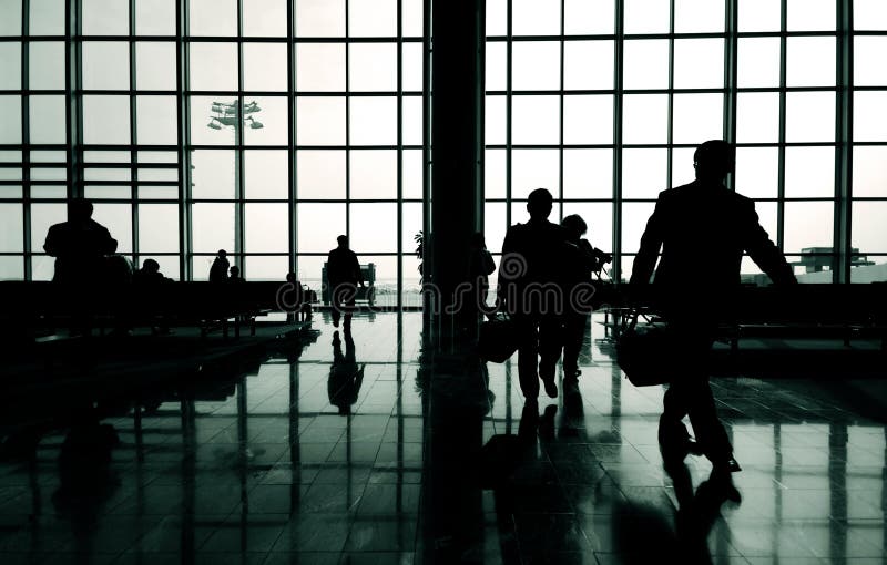 Business People Rushing at Airport Stock Photo - Image of hour ...