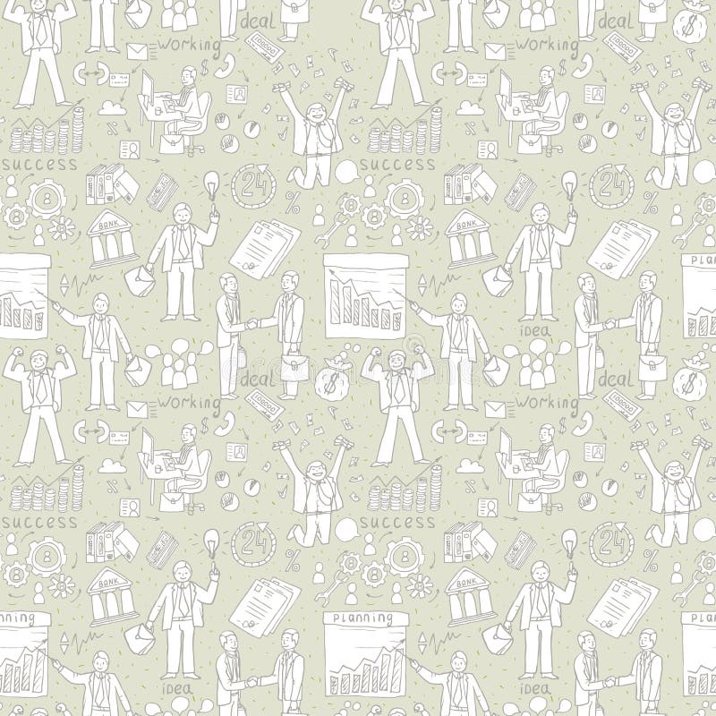 Business People Seamless Doodles. Hand Drawn Vector Pattern. Stock ... Business People Seamless Doodles. Hand Drawn Vector Pattern. Stock ...