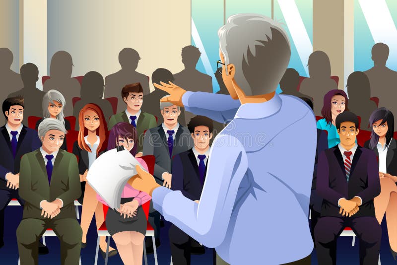 Presentation in a Conference in an Auditorium Stock Vector ...