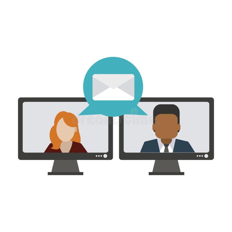 Business People Sending Email Stock Vector - Illustration of business ...