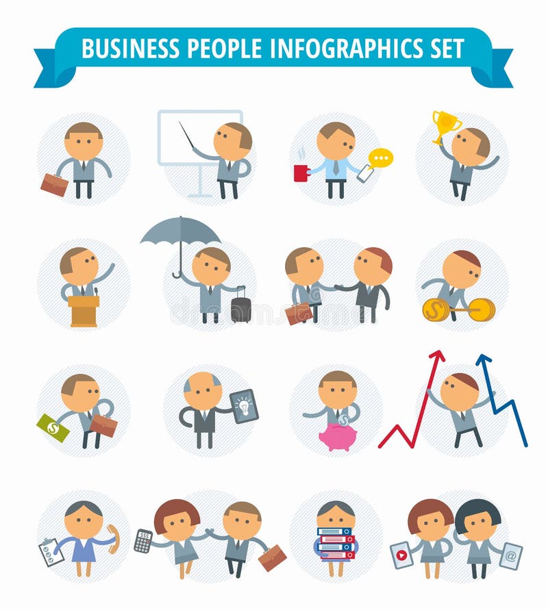 Business People Infographic Set #3 Stock Vector - Illustration of ...