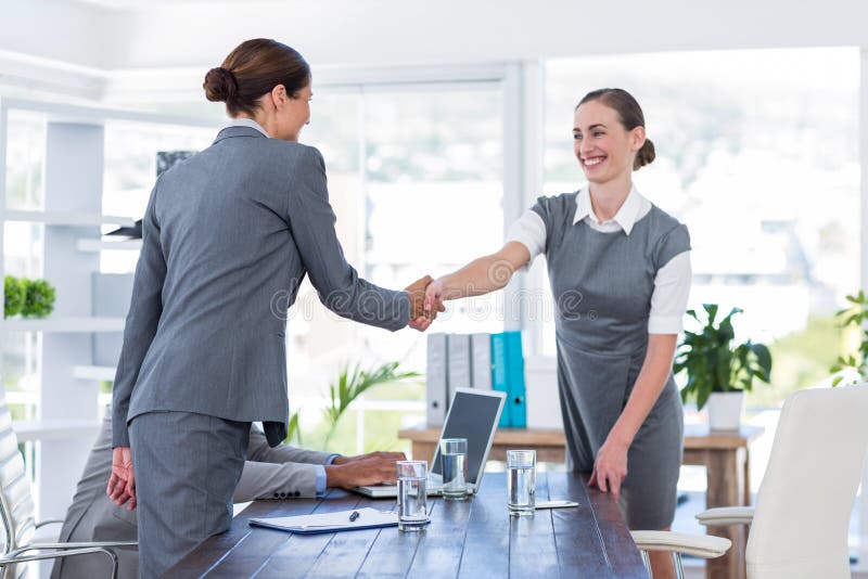 Business People Shake Hands during Interview Stock Image - Image of ...