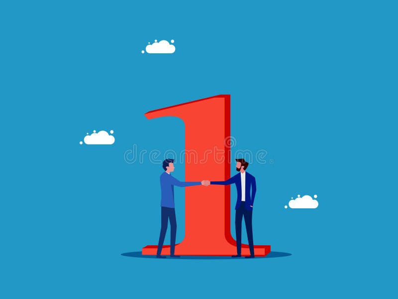 Business People Shaking Hands Agreeing To Be the First in Business ...