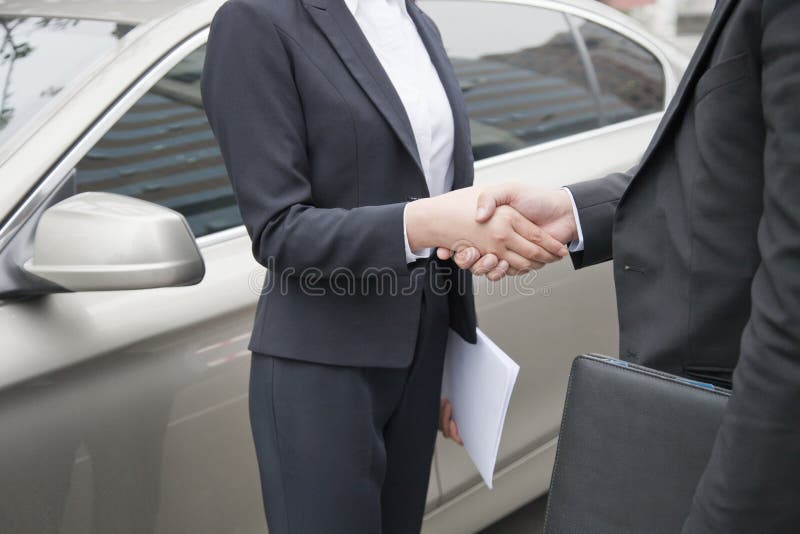 Business People Shaking Hands by Car Stock Image - Image of choice ...