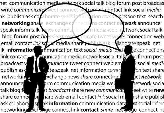 Business People Share Social Network Talk Bubbles Stock Vector ...