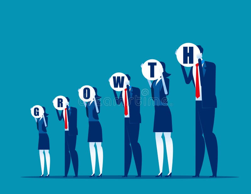 Business People Show Growth Graph. Concept Business Vector, Successful ...