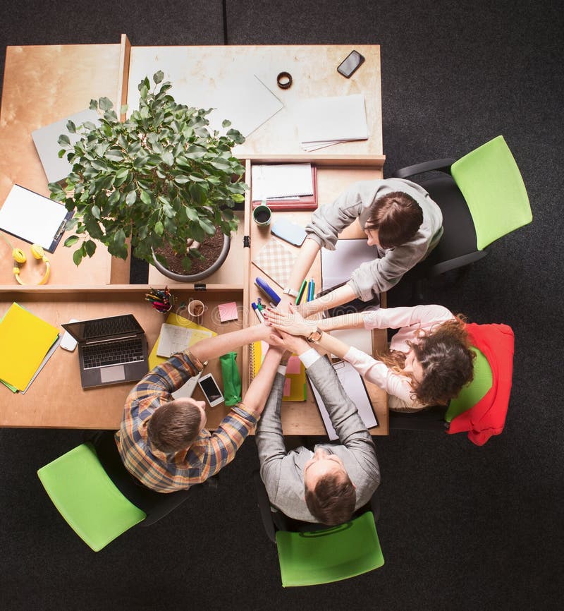 Business People Showing Teamwork in Office Stock Photo - Image of ...