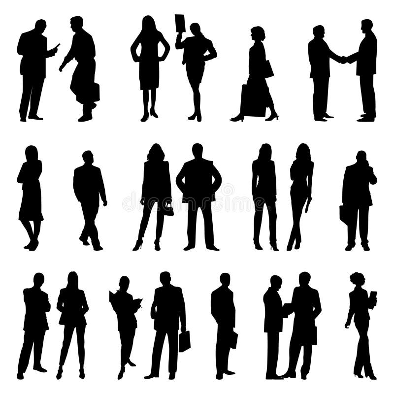 Business People Silhouette Collection. Set Silhouettes of People ...