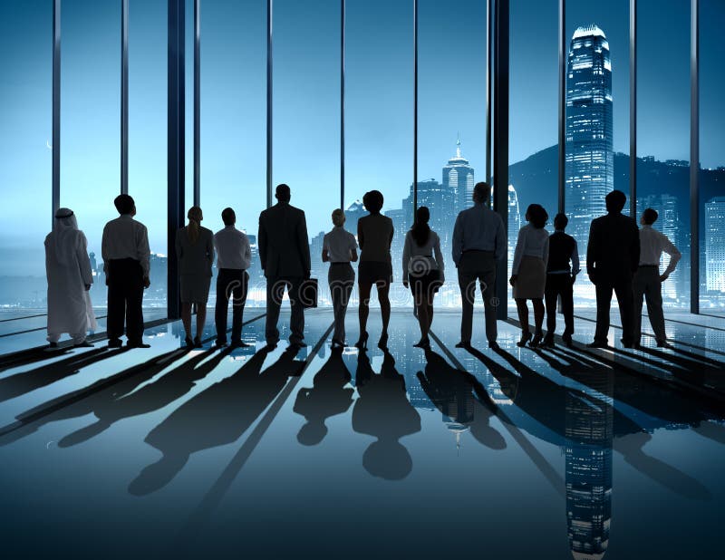Business People Silhouette the Way Forward Vision Concept Stock ...