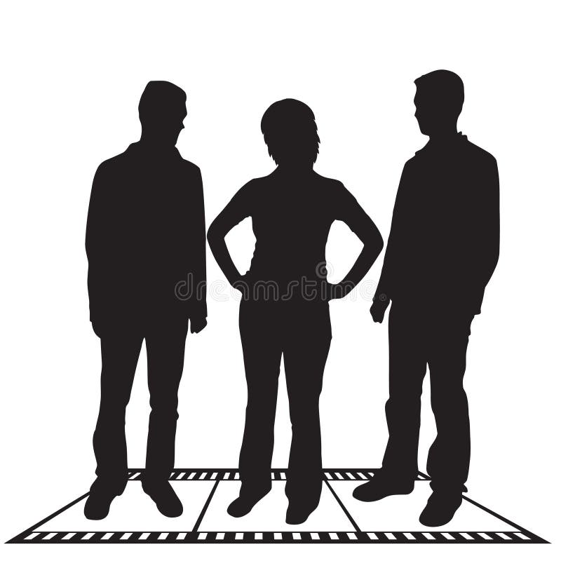 Collaboration Silhouettes Blue Stock Illustration - Illustration of ...