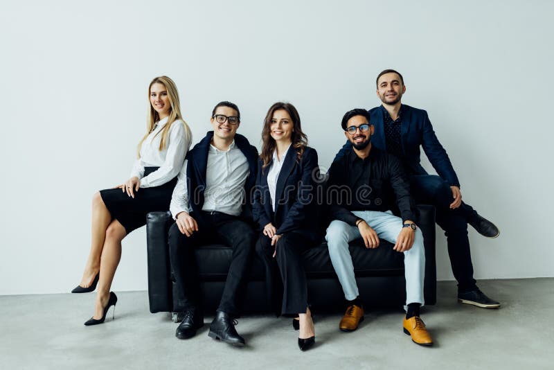 Business People Sitting Couch at Home, Unity Concept Stock Photo ...