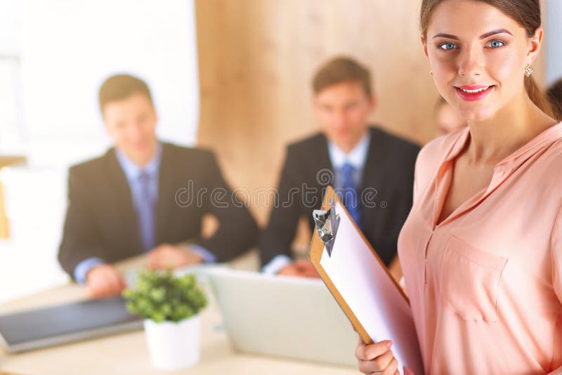 Business People Sitting and Discussing at Business Meeting, in Office ...