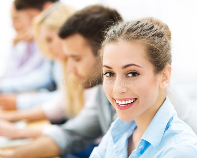 Business People Sitting in a Row Stock Photo - Image of businessperson ...