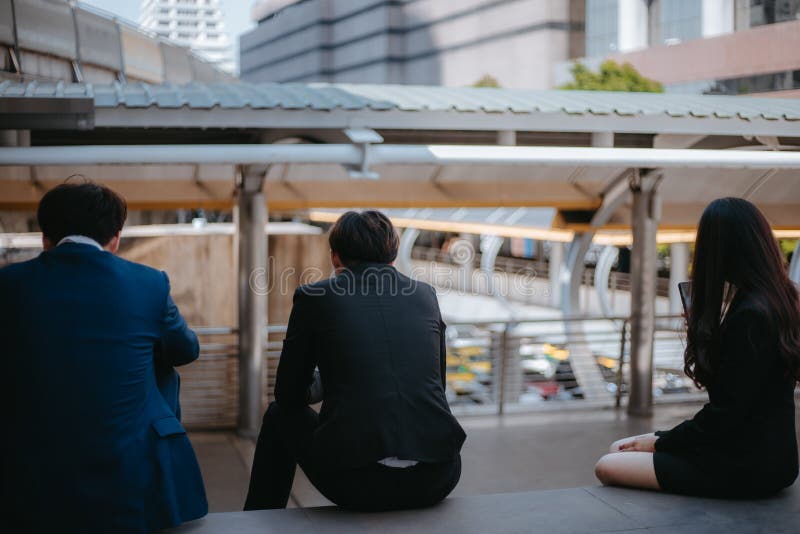 Business People Sitting and Thinking Plan for Work, Business Concept ...