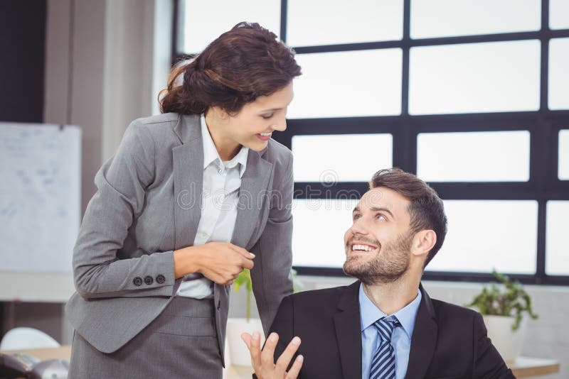Business People Smiling while Talking Stock Photo - Image of smart ...