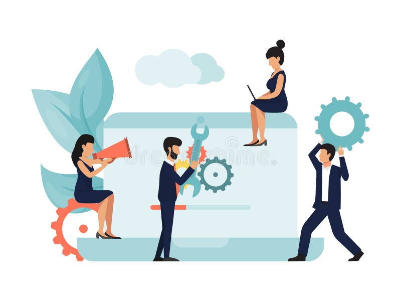 Business People with Software Upgrade and System Update Process on ...