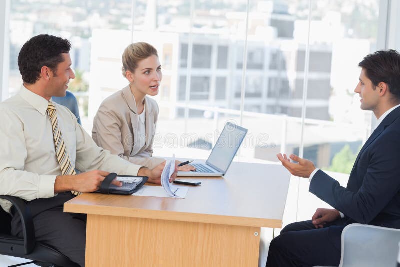 Business People Speaking during Interview Stock Photo - Image of ...