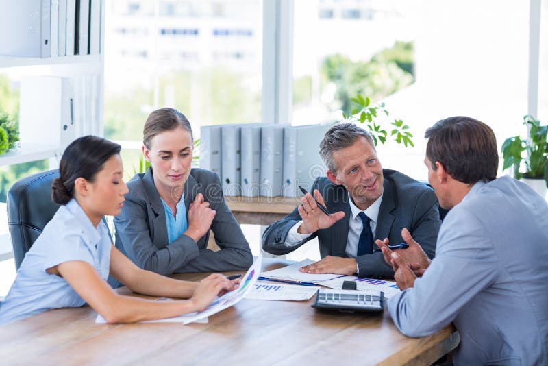 Business People Speaking Together during Meeting Stock Photo - Image of ...