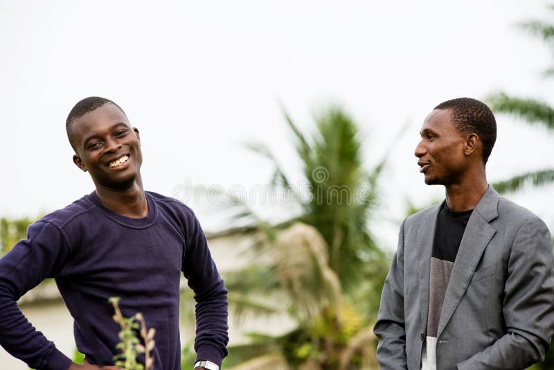 Two People Talking Outside