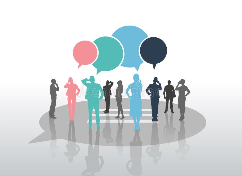 Business People with Speech Bubbles Stock Vector - Illustration of ...