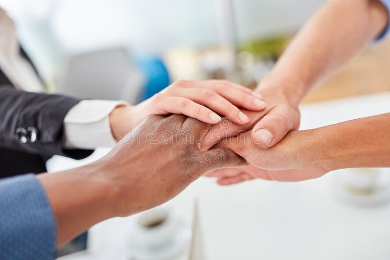 Business People Stack Hands in the Office Stock Photo - Image of ...