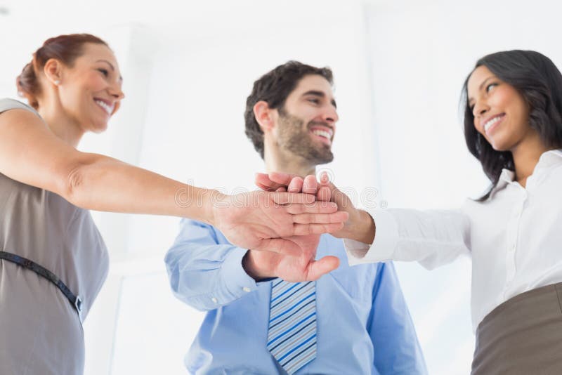 Business People with Stacked Hands Stock Image - Image of partners ...
