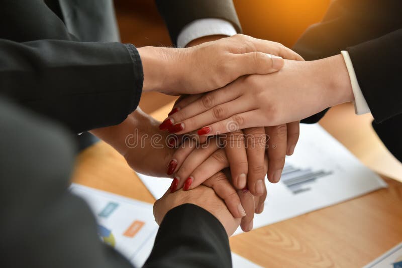 Business People Stacking Hands. Stock Image - Image of deal, hands ...