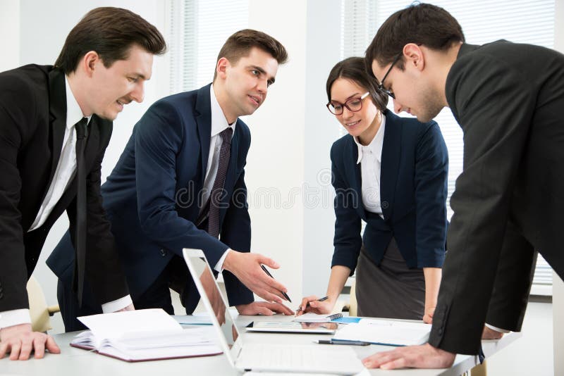 Business People are Standing Around a Table Stock Image - Image of ...