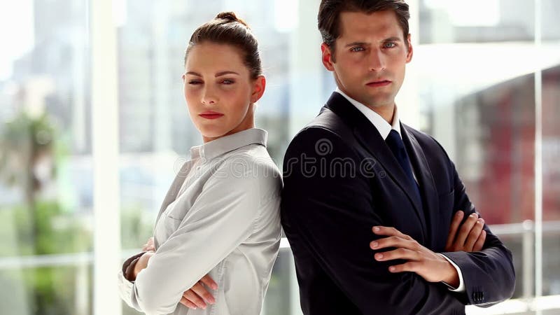 Business People Standing Back-to-back Stock Footage - Video of jacket ...