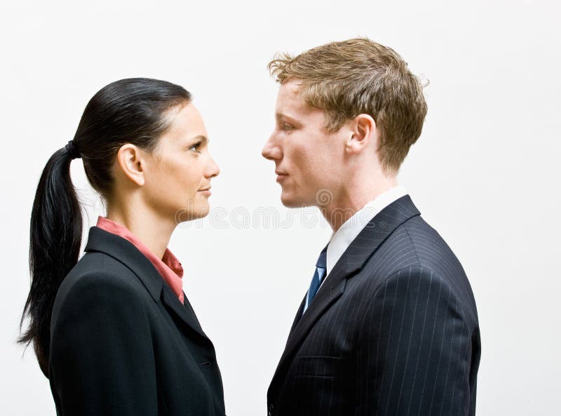 Business People Standing Face To Face Stock Photo - Image of face ...