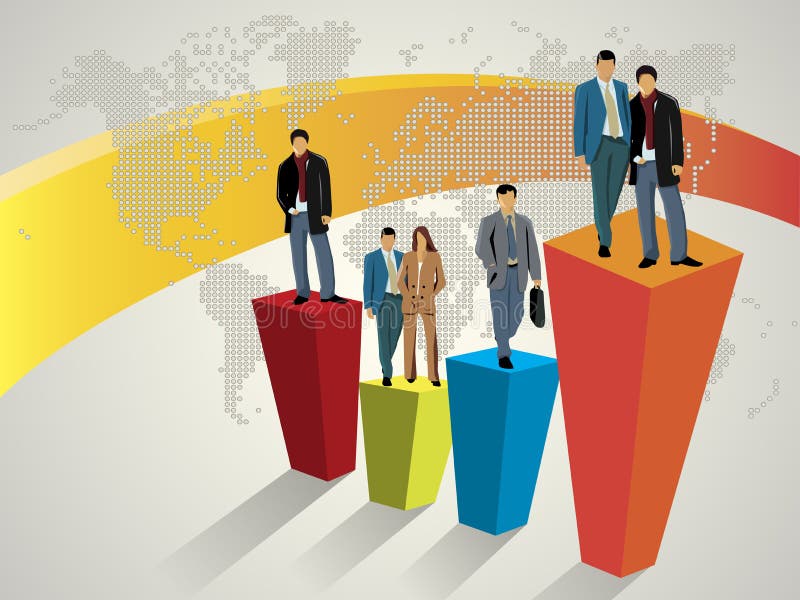 Vector Illustration. Growth Chart Concepts, Work of Professional People ...
