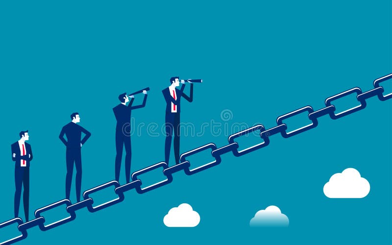 Business People Standing on the Links of a Large Chain. Business Team ...
