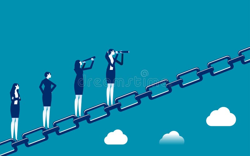 Business People Standing on the Links of a Large Chain. Business Team ...