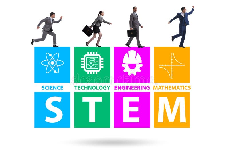 Business People in STEM Education Concept Stock Image - Image of word ...