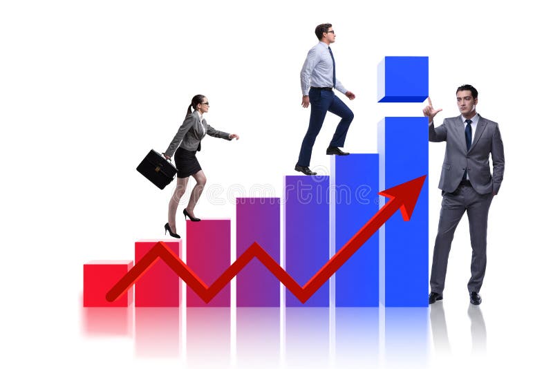 Business People Supporting Economic Growth on Chart Stock Image - Image ...