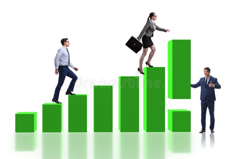 Business People Supporting Economic Growth on Chart Stock Photo - Image ...