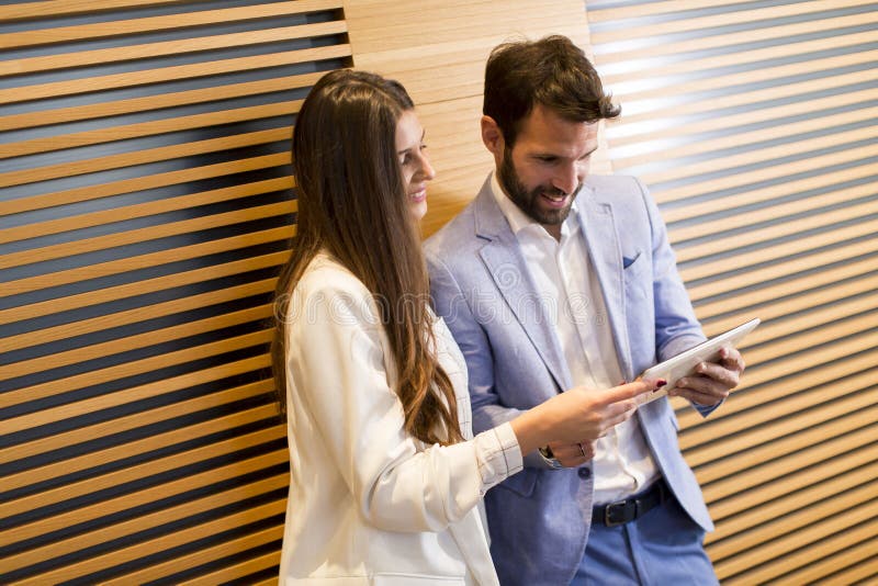 Business People with Tablet in the Modern Office Stock Photo - Image of ...
