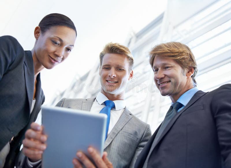 Business People, Tablet and Plan or Consulting in Office, Collaboration ...