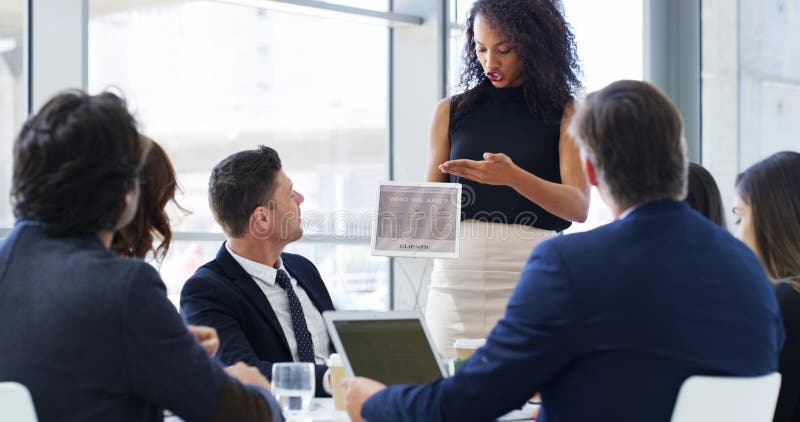 Business People, Tablet and Screen for Website, Presentation and Pitch ...